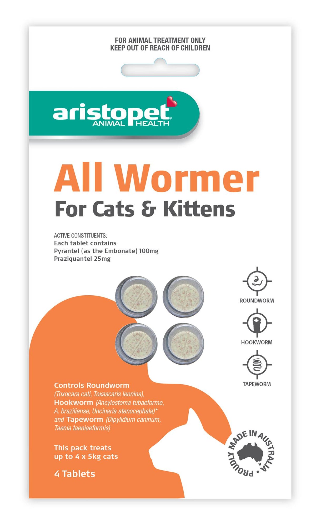 Aristopet Allwormer For Cats & Kittens 4 Pack – Kiwi Petz